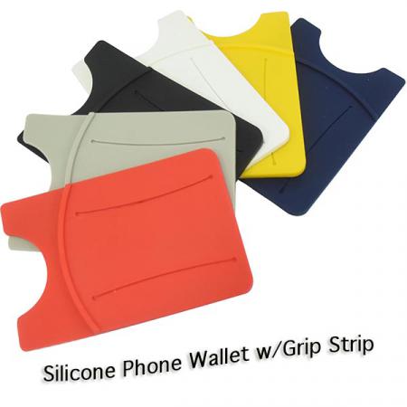 Silicone Phone Wallet w/Grip Strip